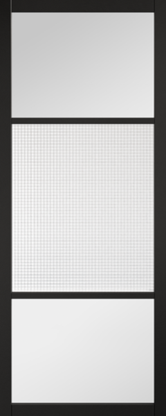 Sutton Black Reeded Glazed - Next Door Doors